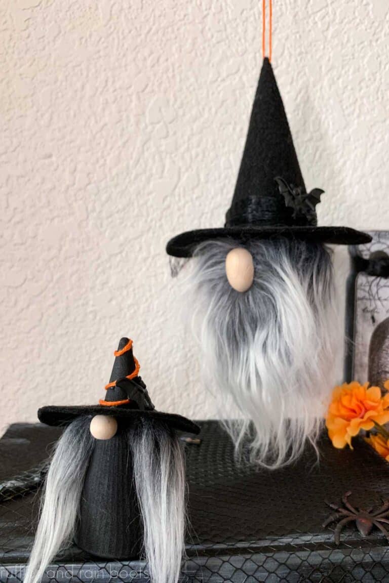 Mini Halloween Witch Gnomes DIY - Ruffles and Rain Boots