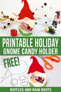 Printable Gnome Candy Holder - Ruffles and Rain Boost