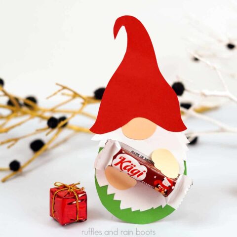 Printable Gnome Candy Holder - Ruffles and Rain Boost