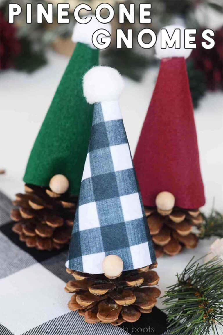 DIY Pinecone Gnomes with Pattern - Ruffles and Rain Boots