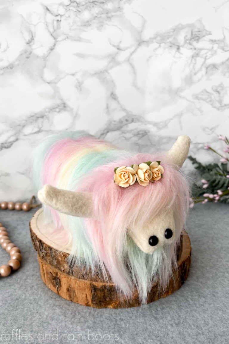 DIY Highland Cow: Free Pattern No Sew - Ruffles and Rain Boots