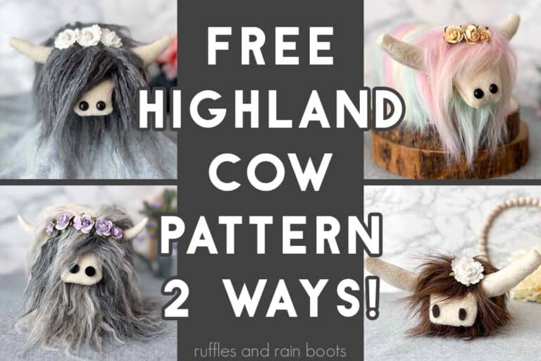 DIY Highland Cow: Free Pattern No Sew - Ruffles and Rain Boots