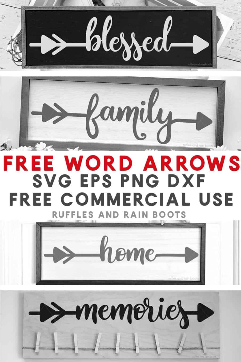 Free Arrow Words SVG Bundle - Ruffles and Rain Boots