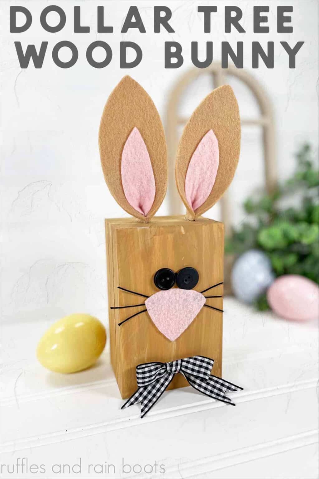 Wood Crate Bunny DIY - Dollar Tree Craft - Ruffles and Rain Boots