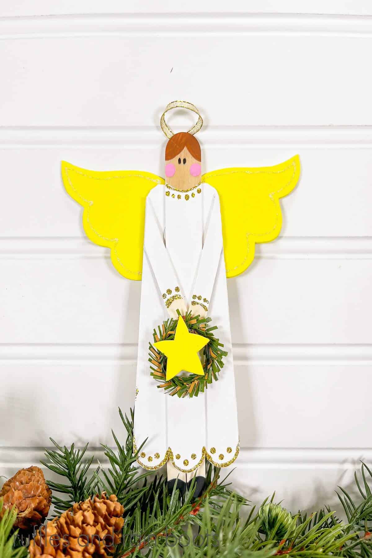 This Easy Craft Stick Angel is Adorable! - Ruffles and Rain Boots