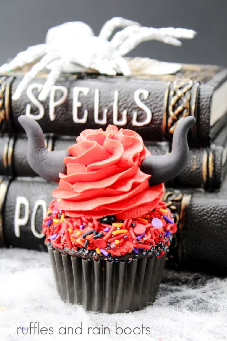 Devil's Food Cupcakes for Halloween -Ruffles and Rain Boots