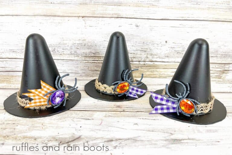 Dollar Tree Witch Hat Craft for Halloween - Ruffles and Rain Boots