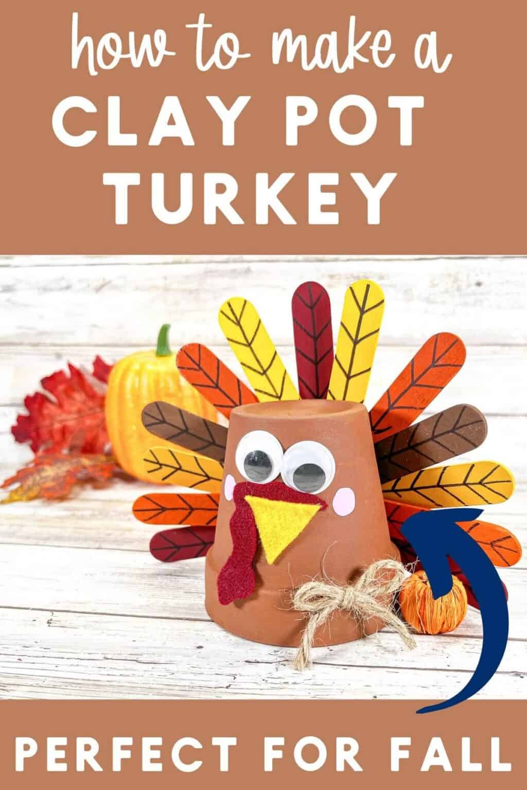 Easy DIY Clay Pot Turkey Craft - Ruffles and Rain Boots
