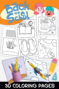 Free 3D Back to School Coloring Pages -Ruffles and Rain Boots
