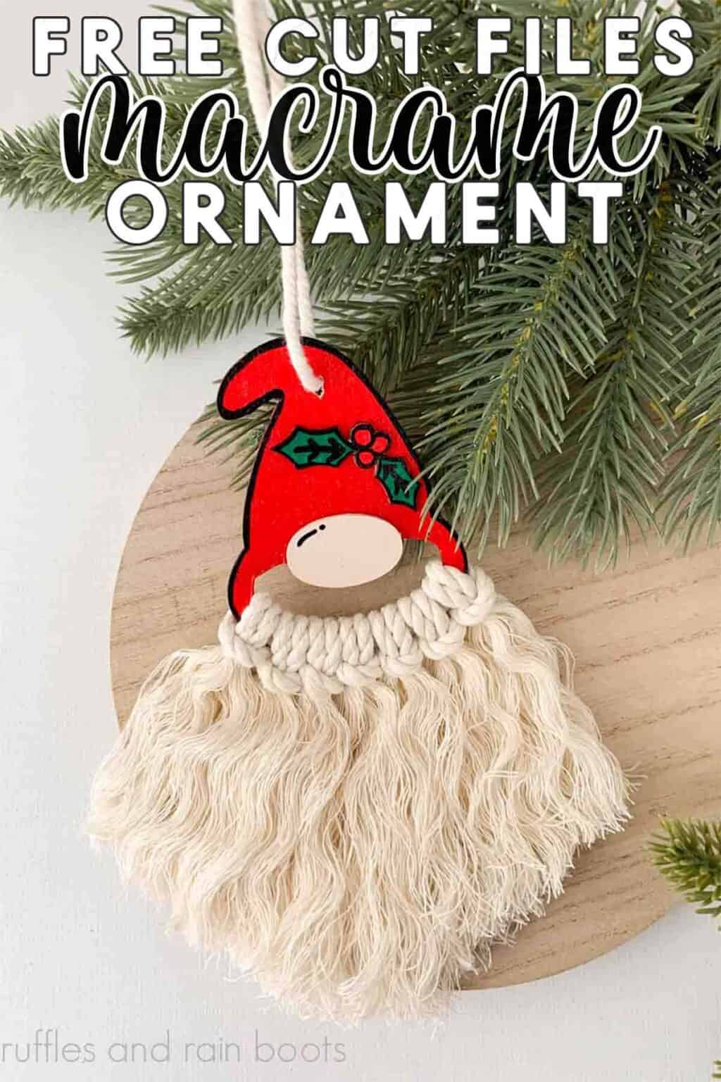 Macrame Gnome Beard Ornament - Ruffles and Rain Boots