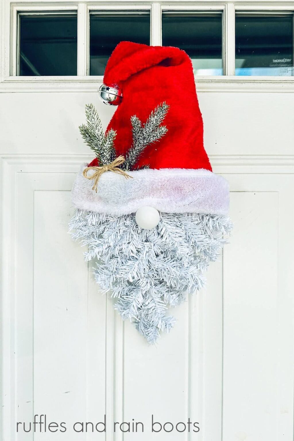 Dollar Tree Santa Wreath (or Gnome) -Ruffles and Rain Boots