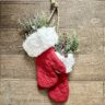 Dollar Tree Santa Mittens Wreath -Ruffles and Rain Boots