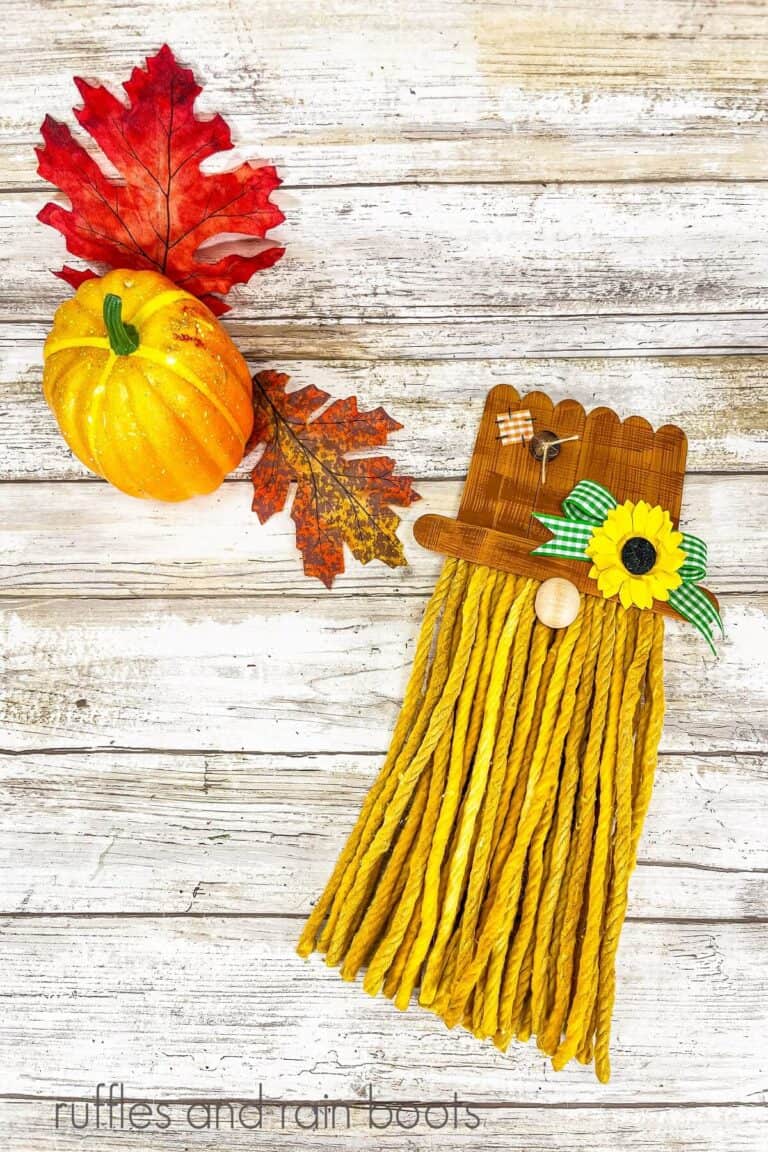 Dollar Tree Scarecrow Gnome Craft -Ruffles and Rain Boots
