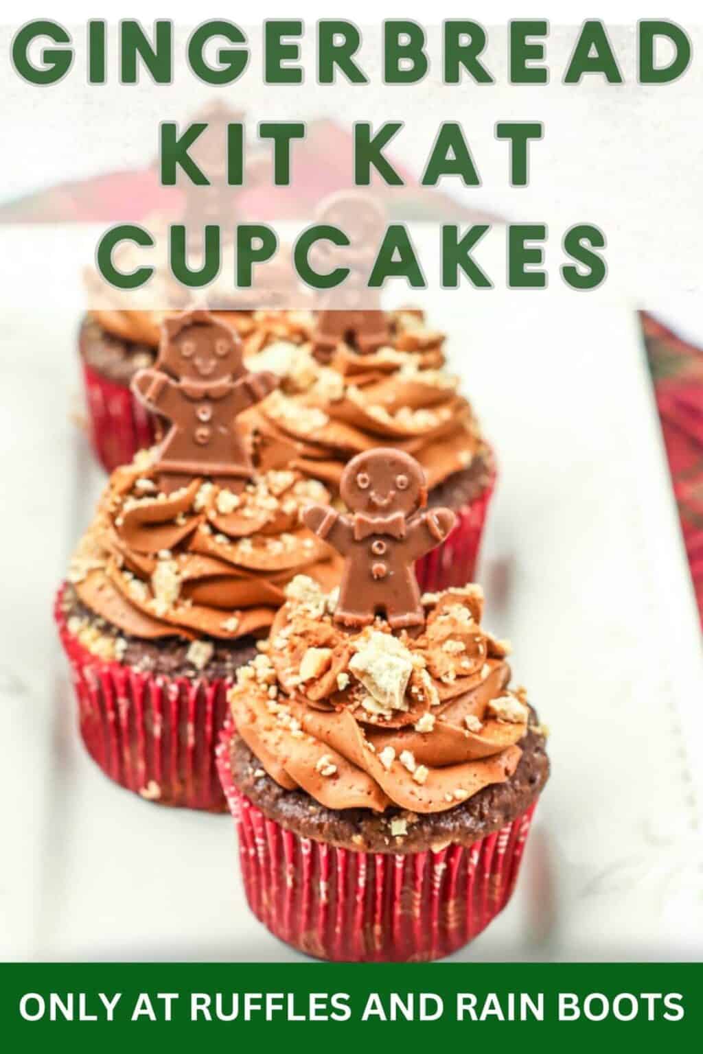 Gingerbread Kit Kat Cupcakes Recipe - Ruffles and Rain Boots