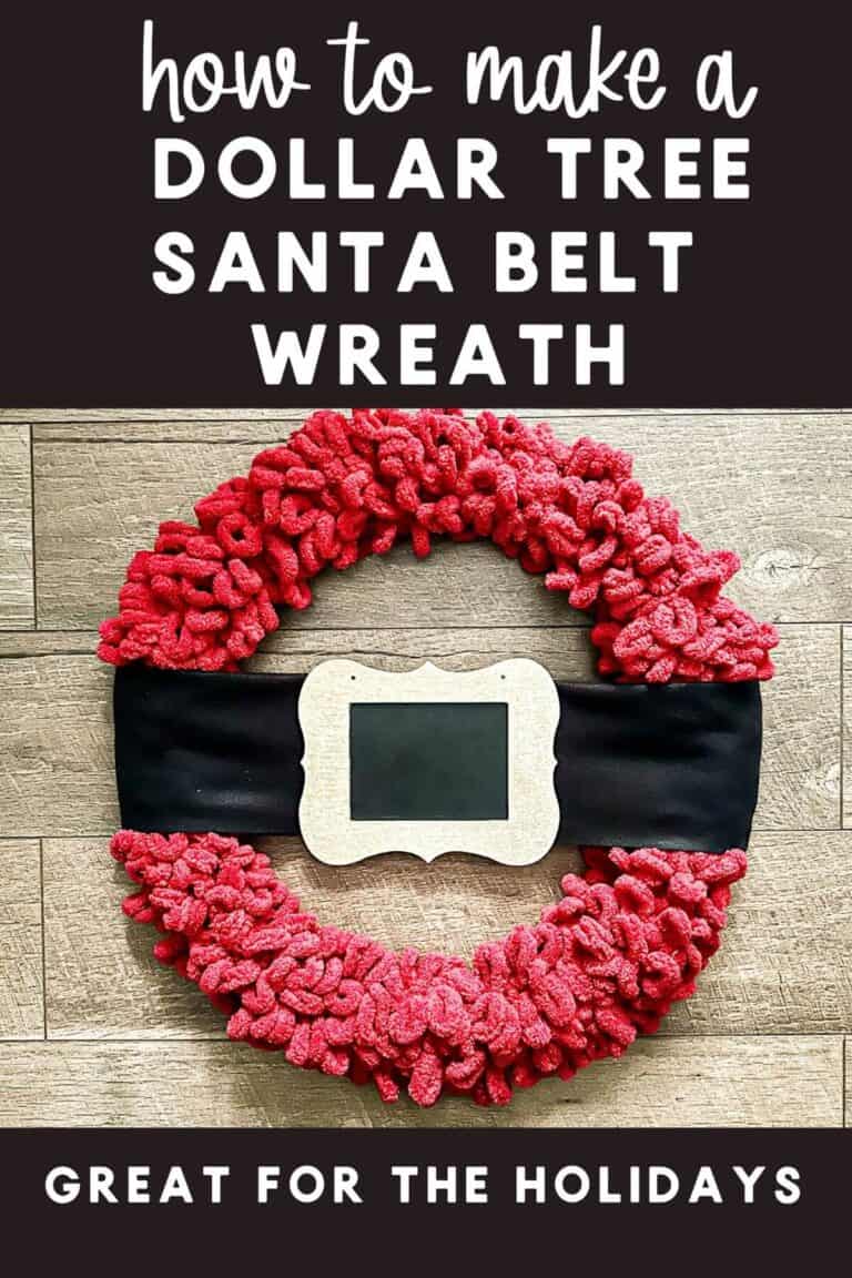 Dollar Tree Santa Belt Wreath -Ruffles and Rain Boots