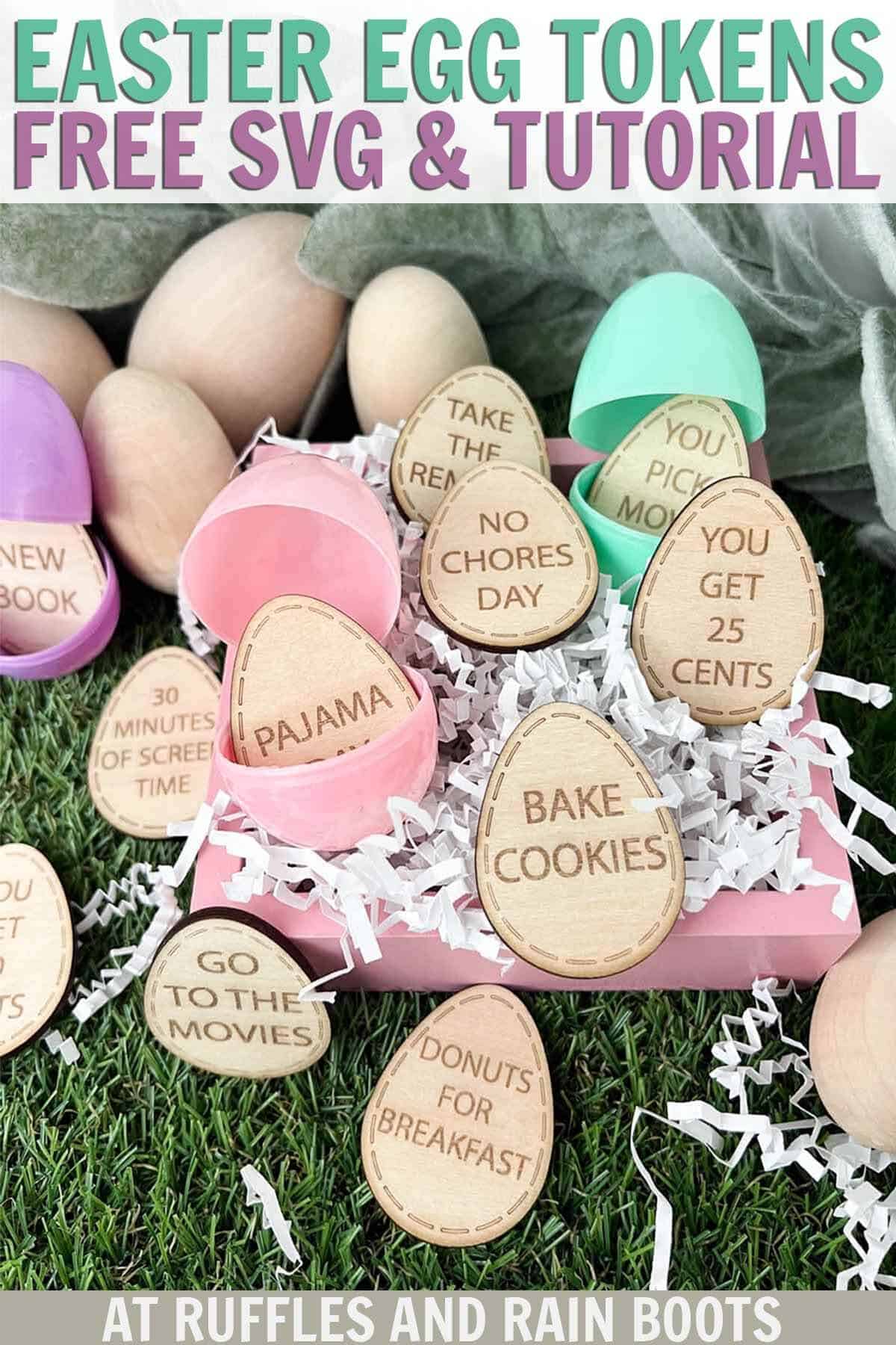 Easter Egg Tokens Laser Craft with Free SVG - Ruffles and Rain Boots
