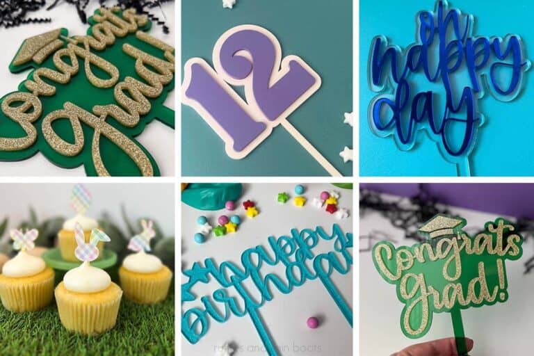 How to Make Laser Cut Acrylic Cake Toppers - Ruffles and Rain Boots
