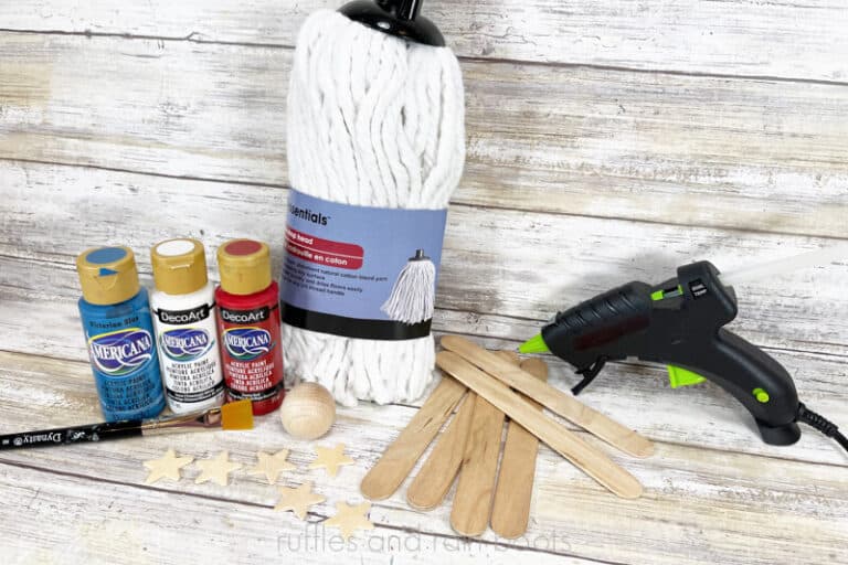 Craft Stick Uncle Sam Dollar Tree DIY - Ruffles and Rain Boots