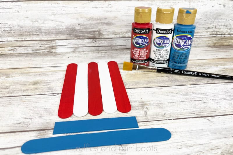 Craft Stick Uncle Sam Dollar Tree DIY - Ruffles and Rain Boots