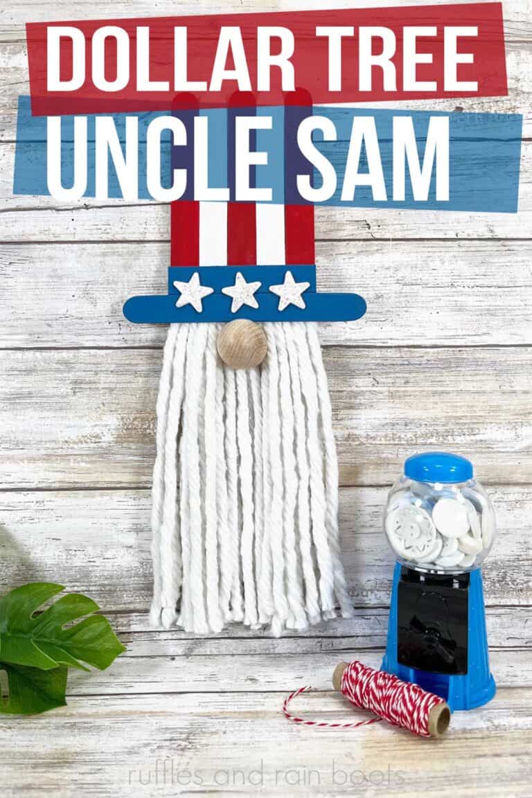 Craft Stick Uncle Sam Dollar Tree DIY - Ruffles and Rain Boots