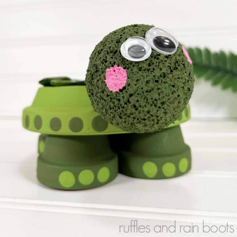 DIY Clay Pot Turtle Dollar Tree DIY - Ruffles and Rain Boots