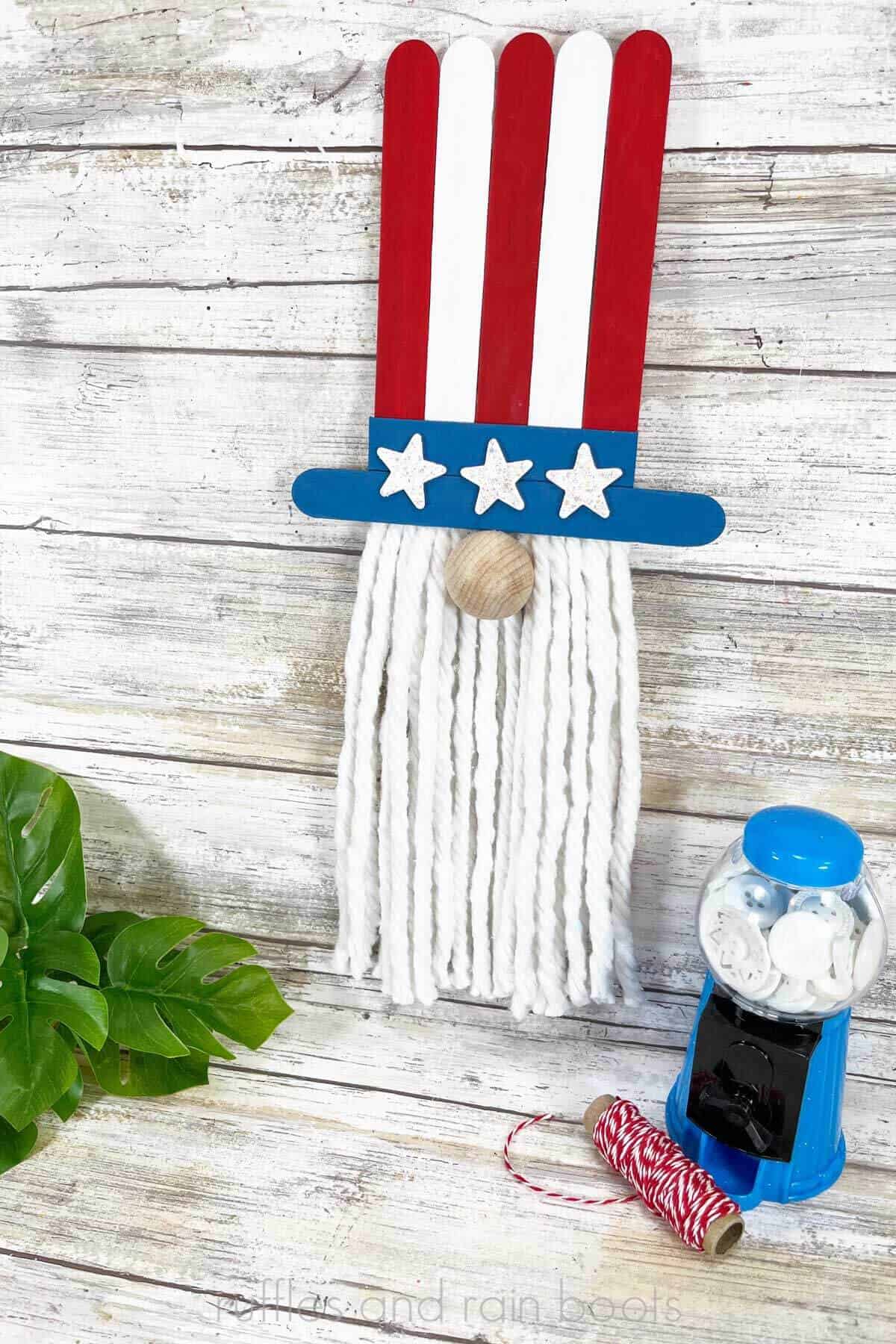 Craft Stick Uncle Sam Dollar Tree DIY - Ruffles and Rain Boots