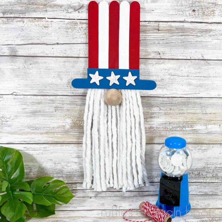 Craft Stick Uncle Sam Dollar Tree DIY - Ruffles and Rain Boots