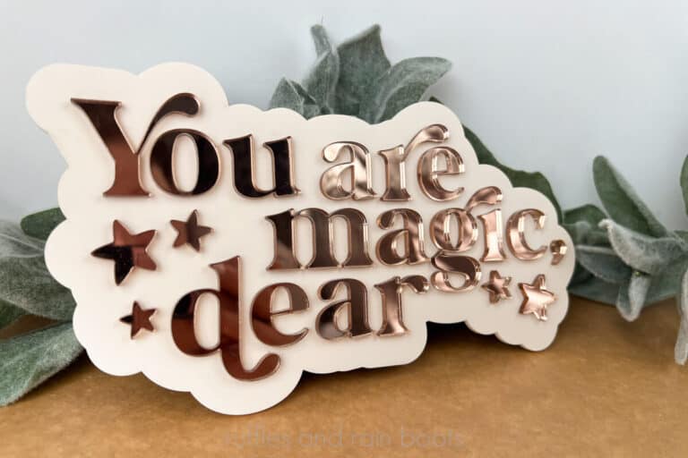 How to Make a Mirror Acrylic Sign xTool P2 - Ruffles and Rain Boots