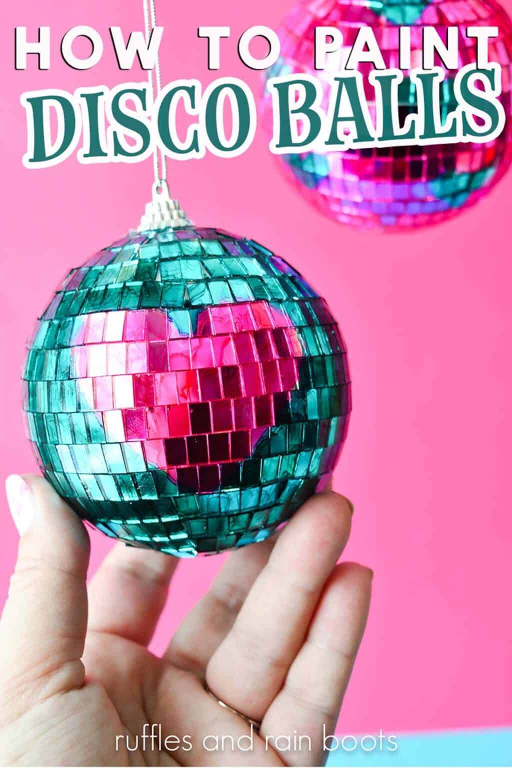 DIY Painted Disco Ball Decor - Ruffles and Rain Boots
