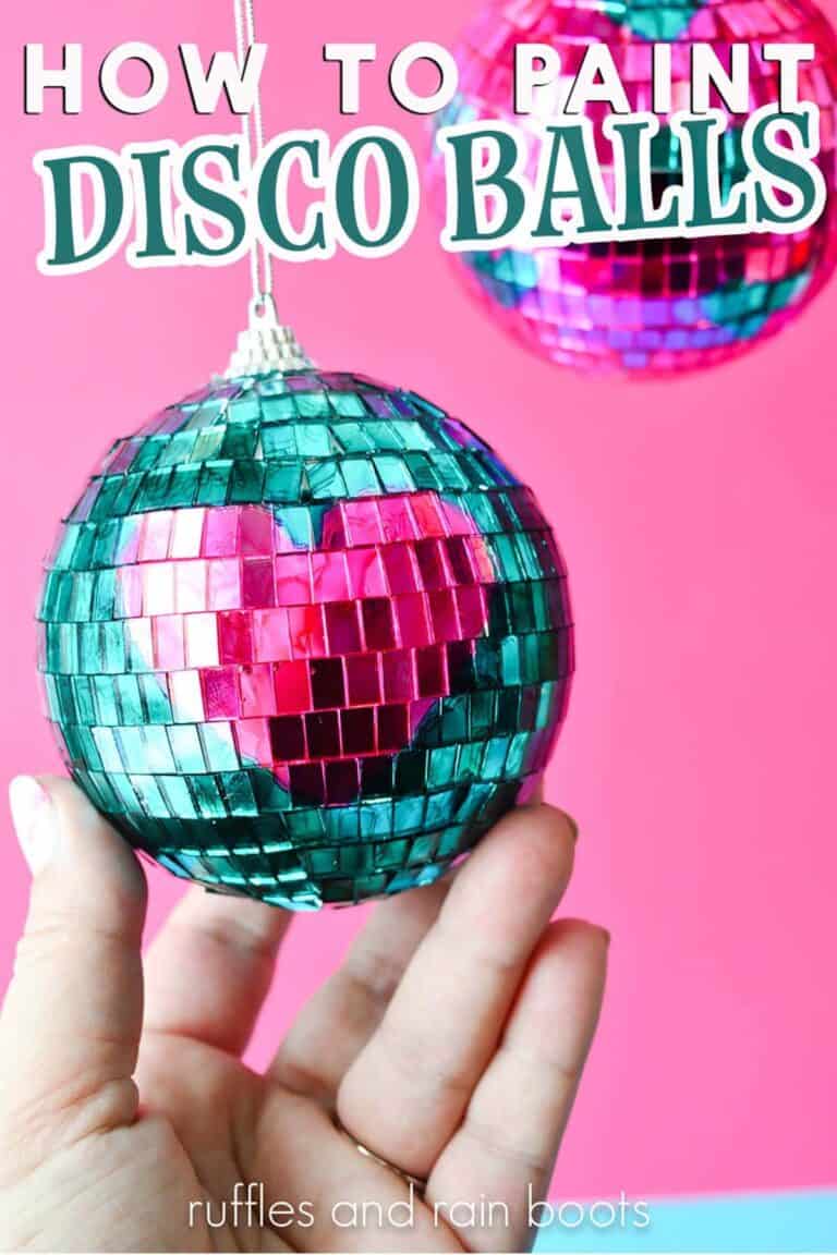 DIY Painted Disco Ball Decor - Ruffles and Rain Boots
