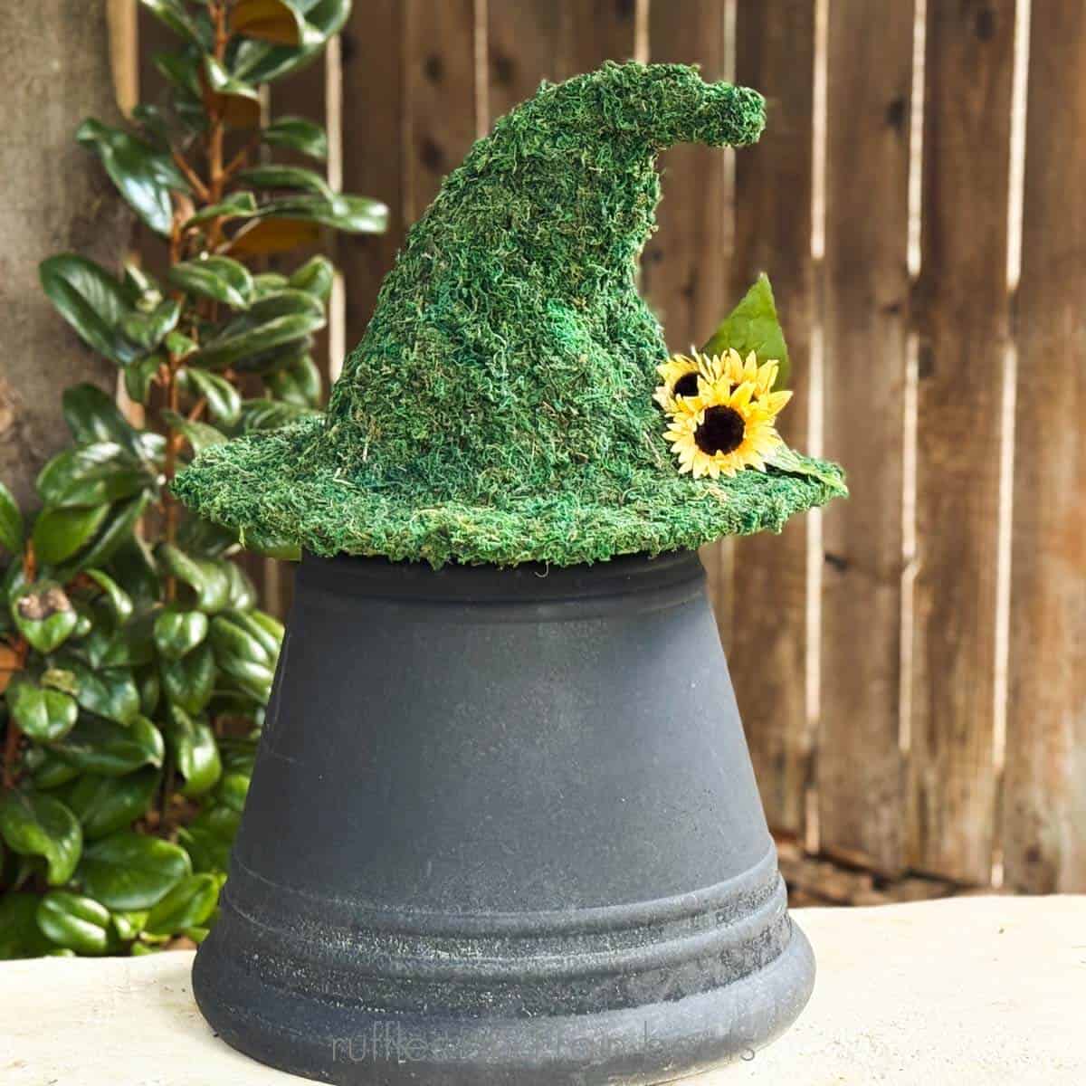 DIY Moss Witch Hat - Ruffles. andRain Boots