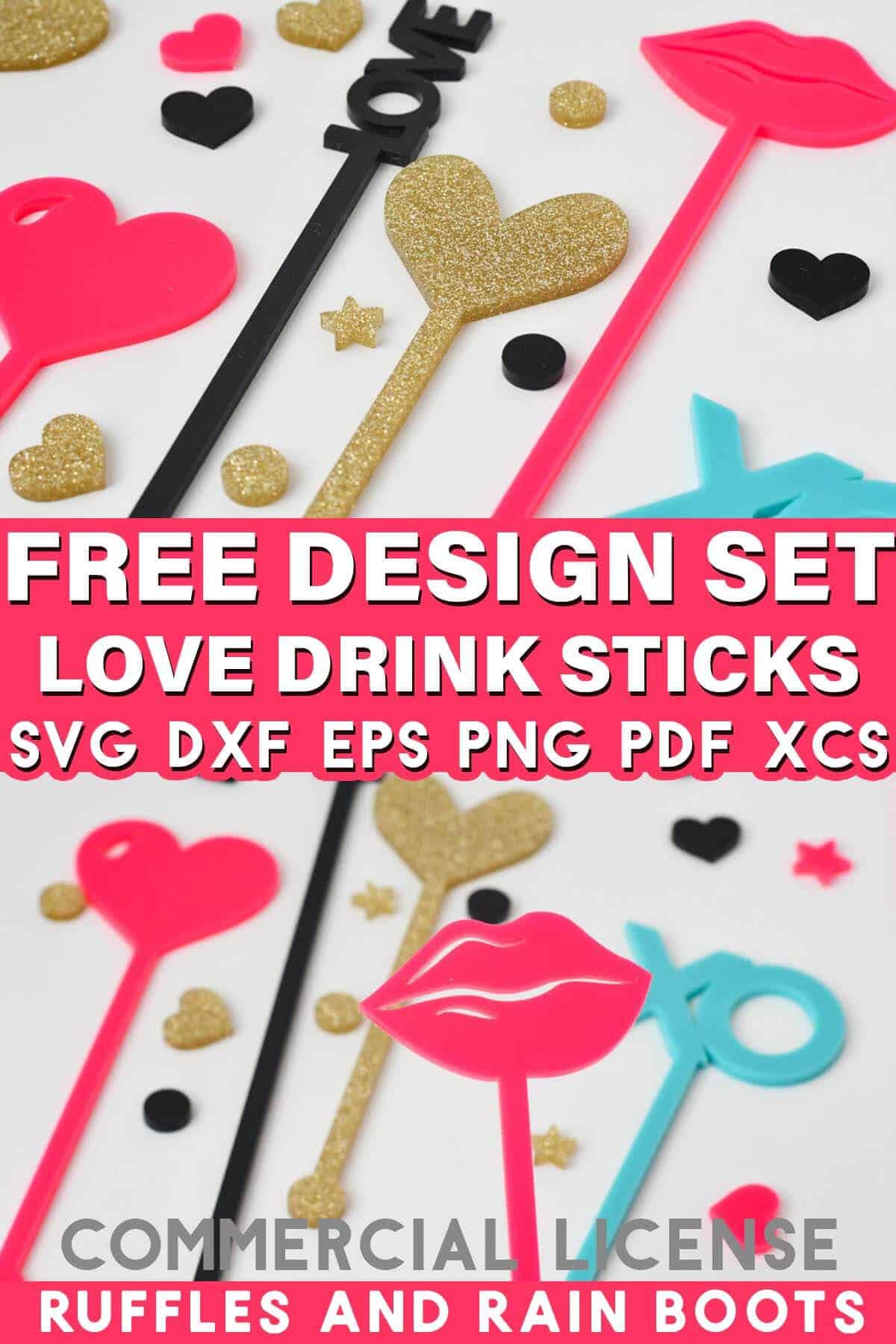 Laser Cut Acrylic Stir Sticks for Valentine's Day - Ruffles and Rain Boots